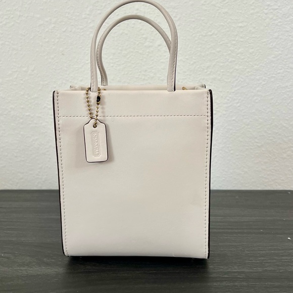 Coach | Bags | White Leather Coach Mini Tote | Poshmark